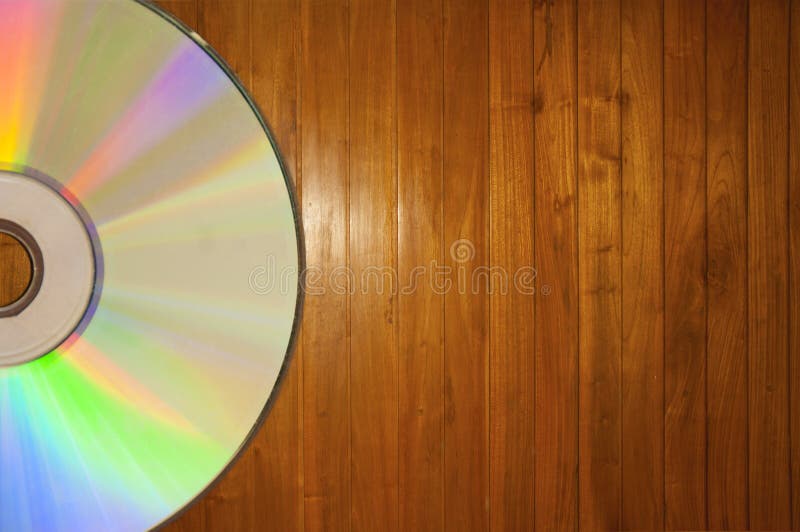 Compact Disc on a Wooden Background Stock Image - Image of burn ...