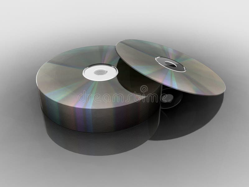 Compact Discs CD/DVD stock illustration. Illustration of medium - 989295