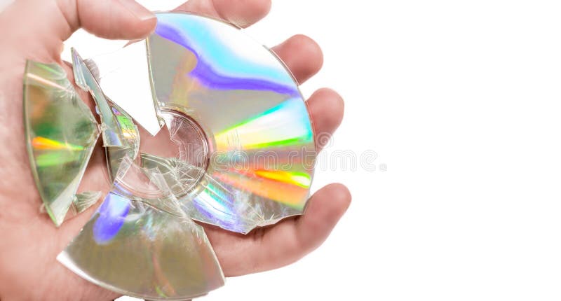 Compact Discs (Cds) Being Broken by a Hammer Stock Photo - Image of ...