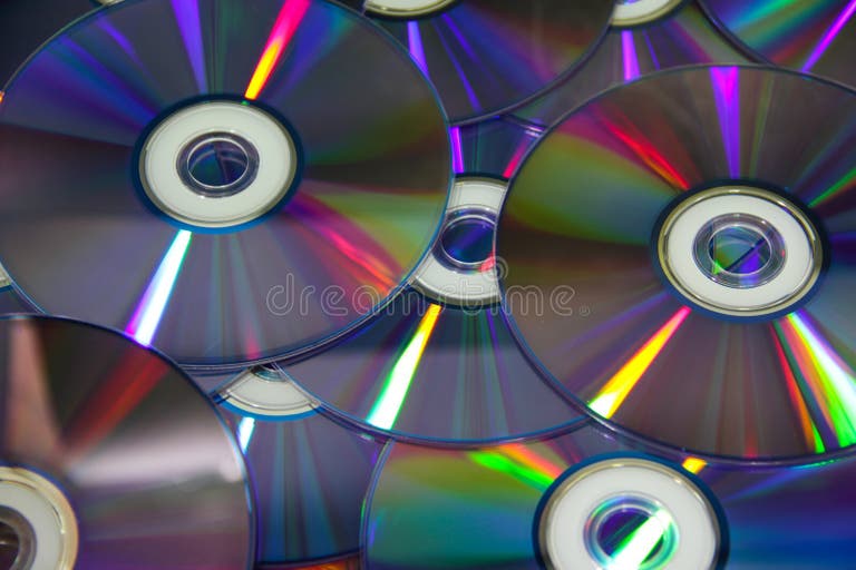 Compact Discs with Colour Light Stock Image - Image of equipment, disk ...
