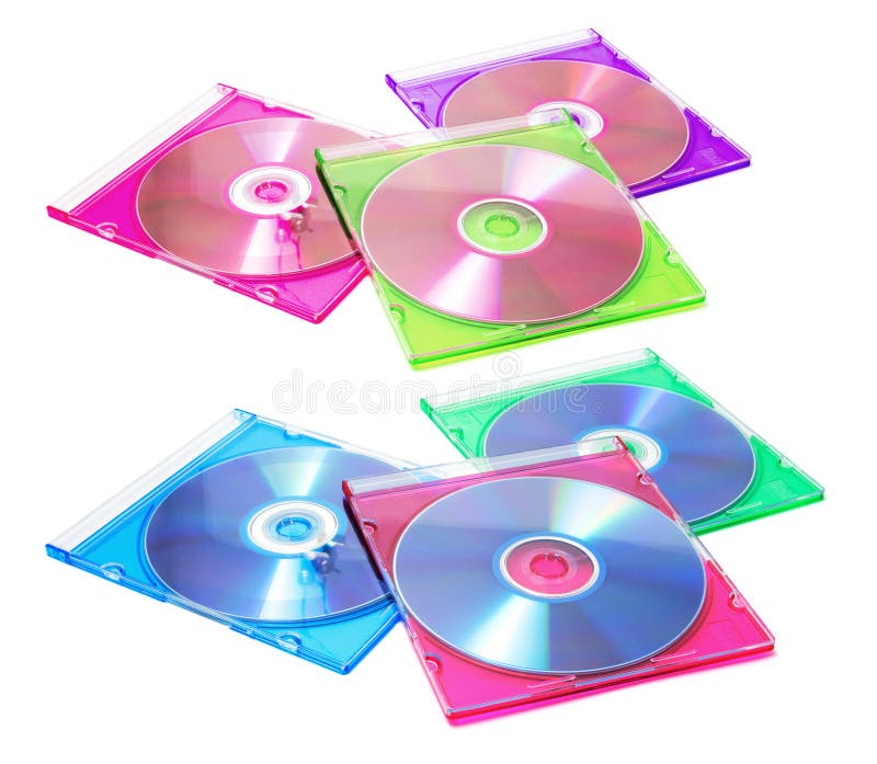 Compact Discs in Plastic Cases Stock Photo - Image of technology, tech ...