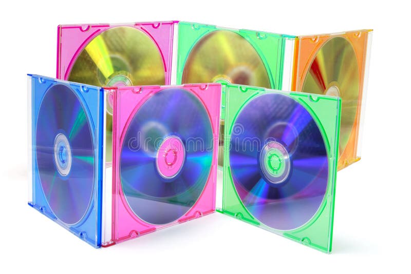 Compact Discs in Plastic Cases Stock Image - Image of colours, colors ...