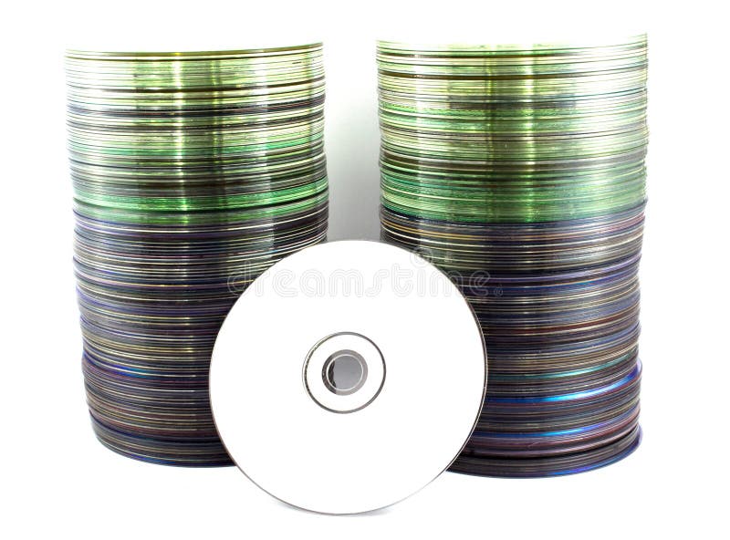 Compact Discs on a White Background Stock Photo - Image of backgrounds ...