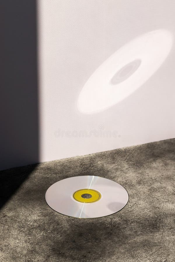 Compact Disk on a Black Background. Stock Image - Image of minimal ...