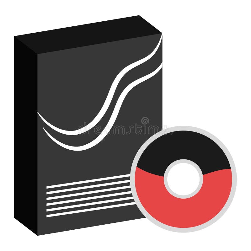 Compact disk in box stock illustration. Illustration of program - 146262509