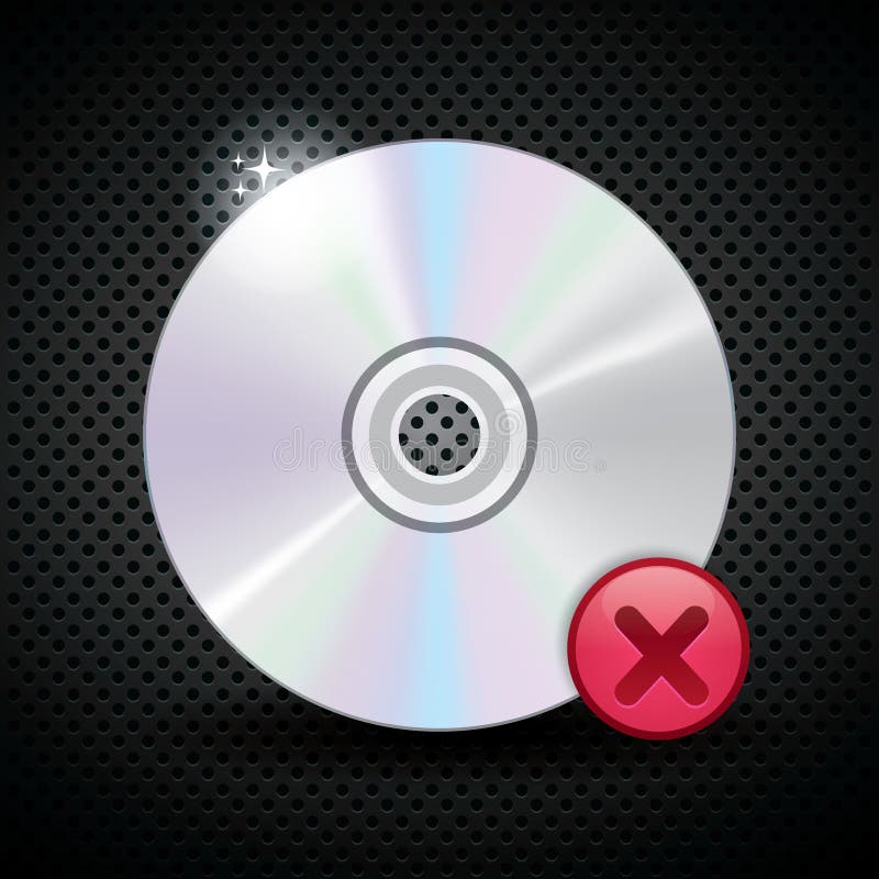 Compact Disk with Canceled Mark. Vector Illustration Decorative Design ...
