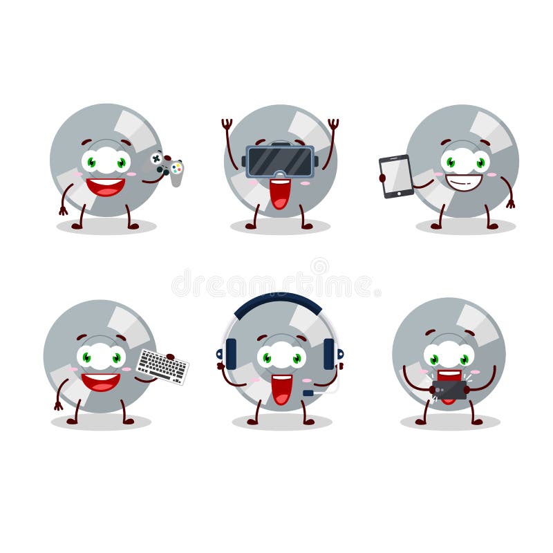 Compact Disk Cartoon Character are Playing Games with Various Cute ...