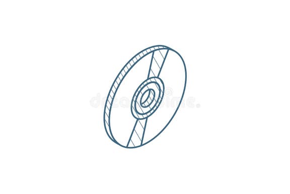 Compact Disk, CD Isometric Icon. 3d Line Art Technical Drawing ...