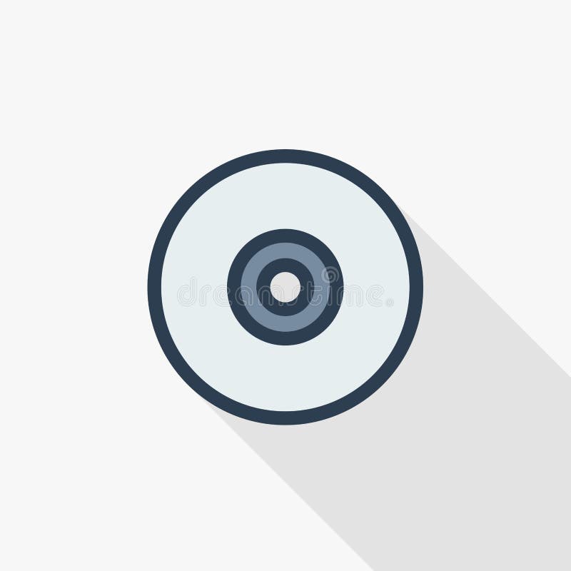Compact Disk, CD Thin Line Flat Color Icon. Linear Vector Symbol ... Compact Disk, CD Thin Line Flat Color Icon. Linear Vector Symbol ...