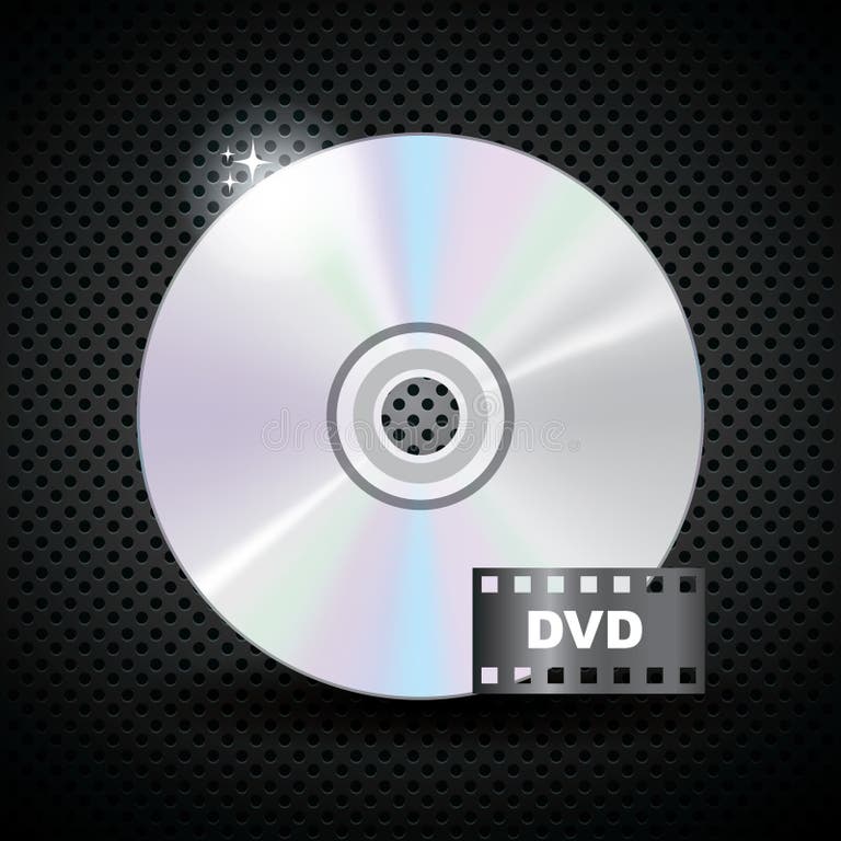 Compact Disk with Film Strip Icon. Vector Illustration Decorative ...