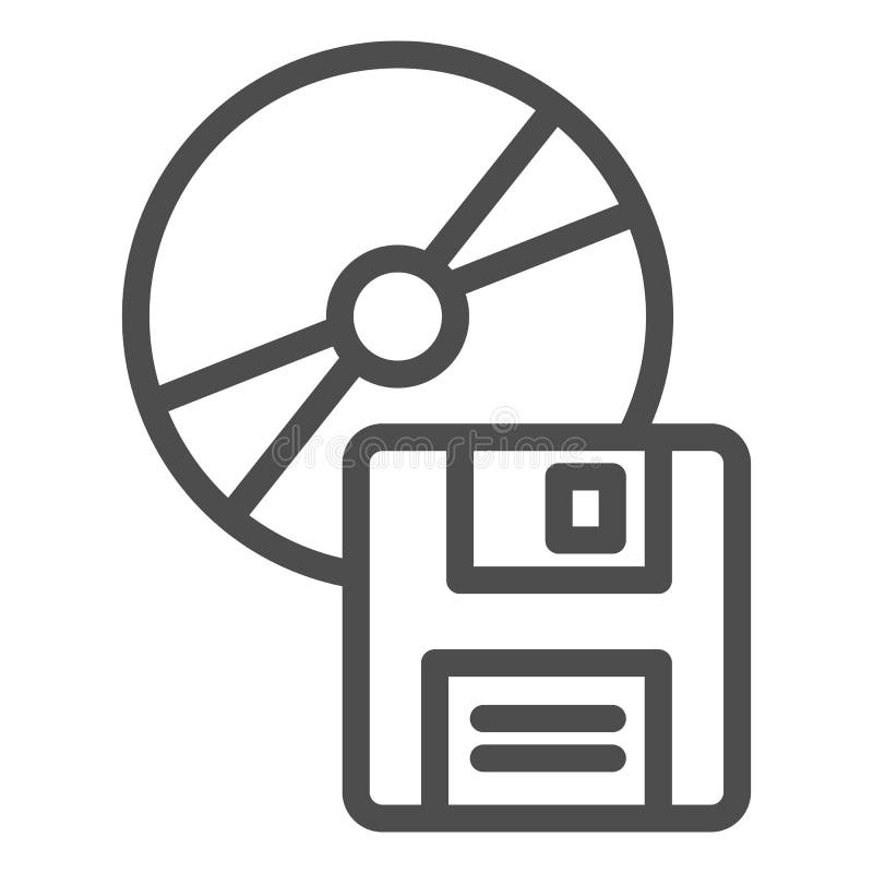 Compact Disk Box Line and Glyph Icon. Data Storage for Software or ...