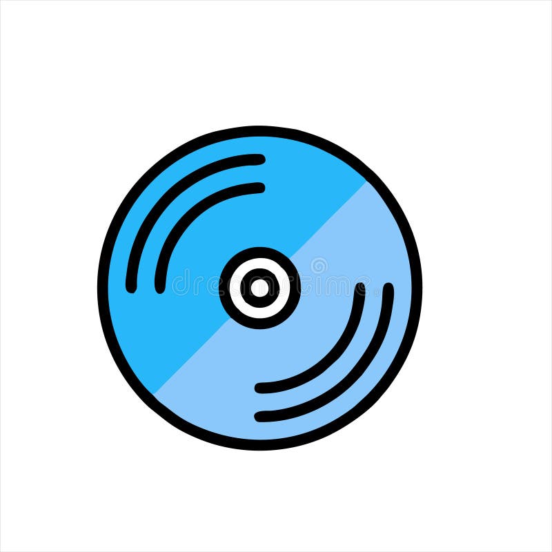 Compact Disk Icon Isolated on White Background from Multimedia ...