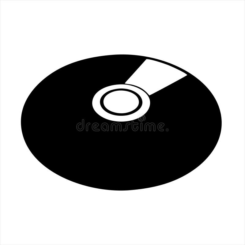 Compact Disk Icon Isolated on White Background from Multimedia ...