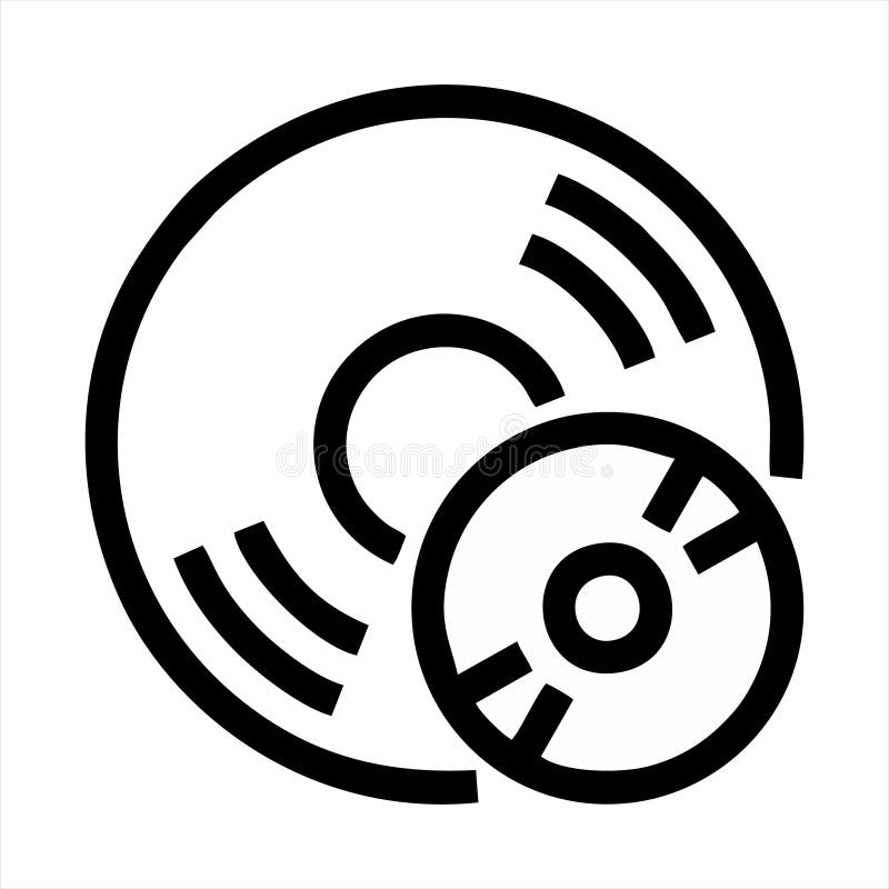 Compact Disk Icon Isolated on White Background from Multimedia ...