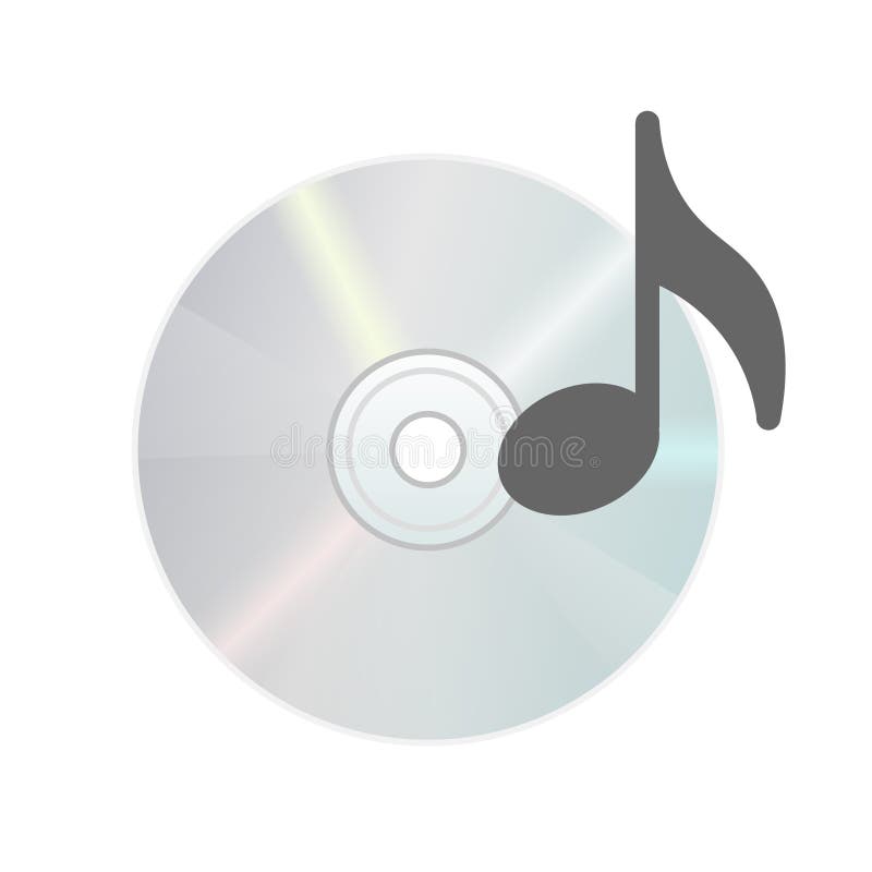 Compact Disk Icon with Music Note for Disk Drive in Personal Computer ...