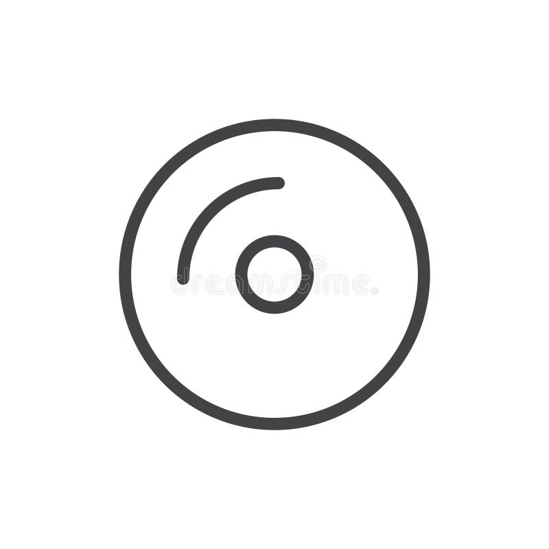 Compact Disk Icon Thin Outline Art Symbol Stock Vector - Illustration ...