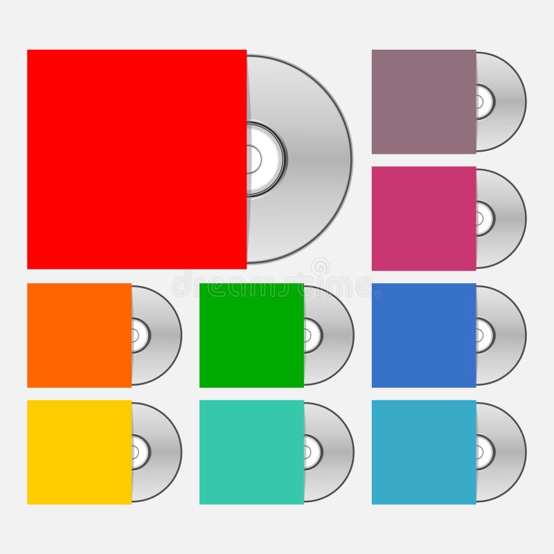 Compact disk icons set stock vector. Illustration of empty - 84219771
