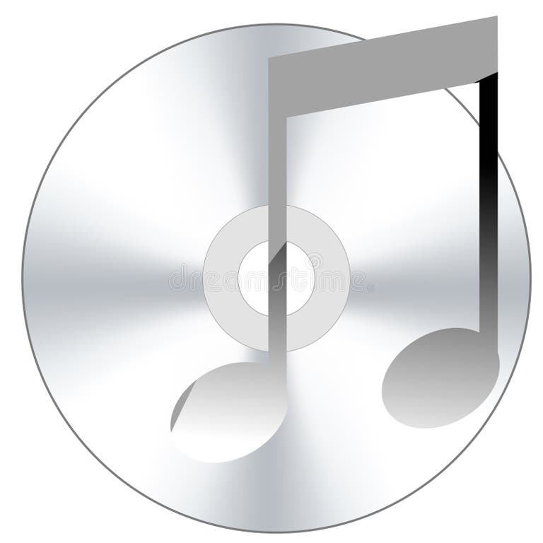 Compact Disk with Music Icon Stock Vector - Illustration of plastic ...