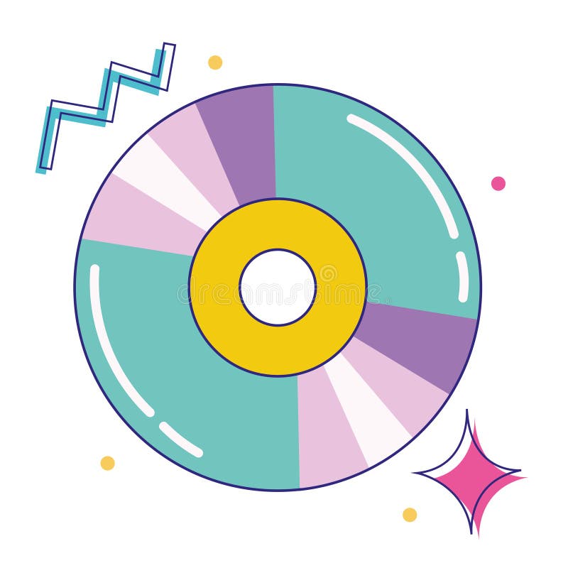 Compact Disk Nineties Pop Art Stock Vector - Illustration of disk ...