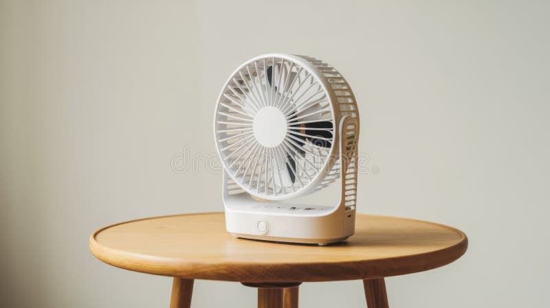 Compact Electric Fan for Tables, Perfectly Isolated on White Stock ...