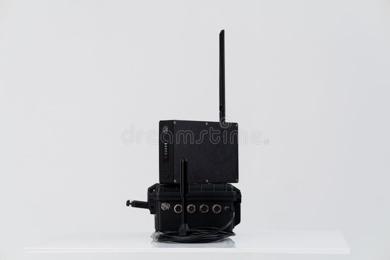 Compact Electronic Warfare System with Antenna on Display Stock Image ...