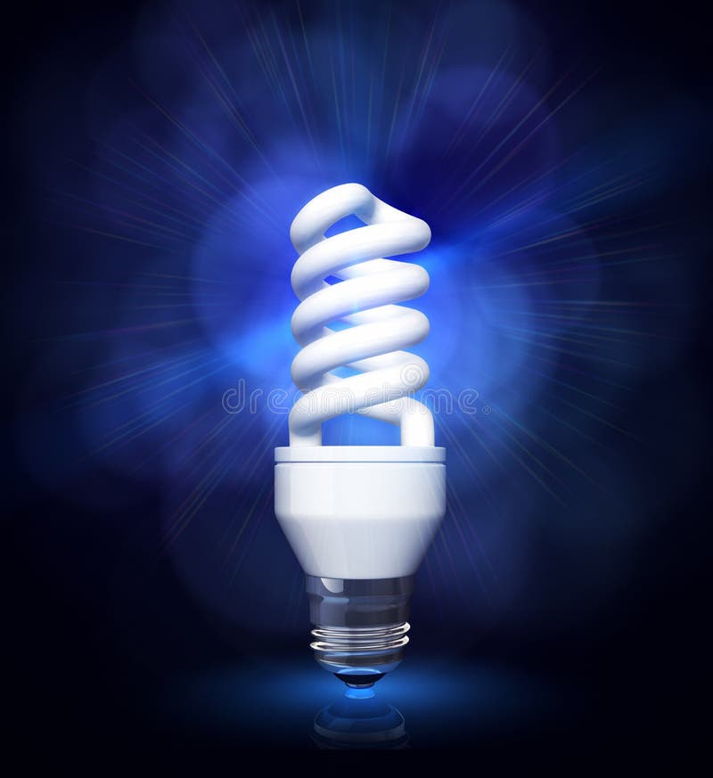 Compact energy saving lamp stock illustration. Illustration of ideas ...