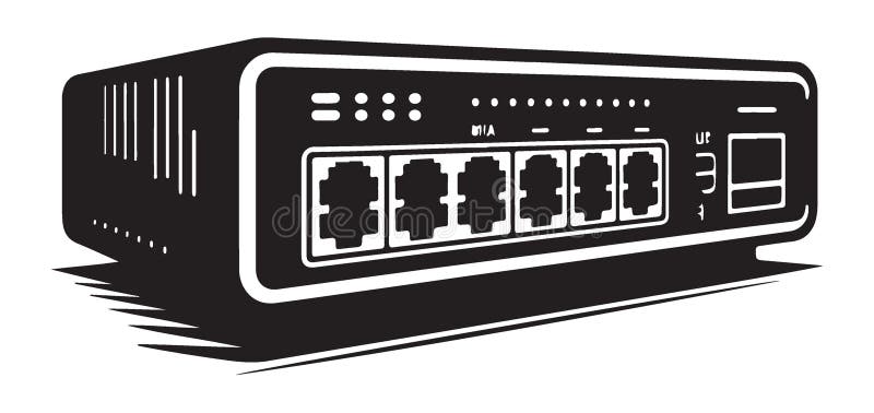 Compact Ethernet Switch Silhouette for Home Network Connectivity ...