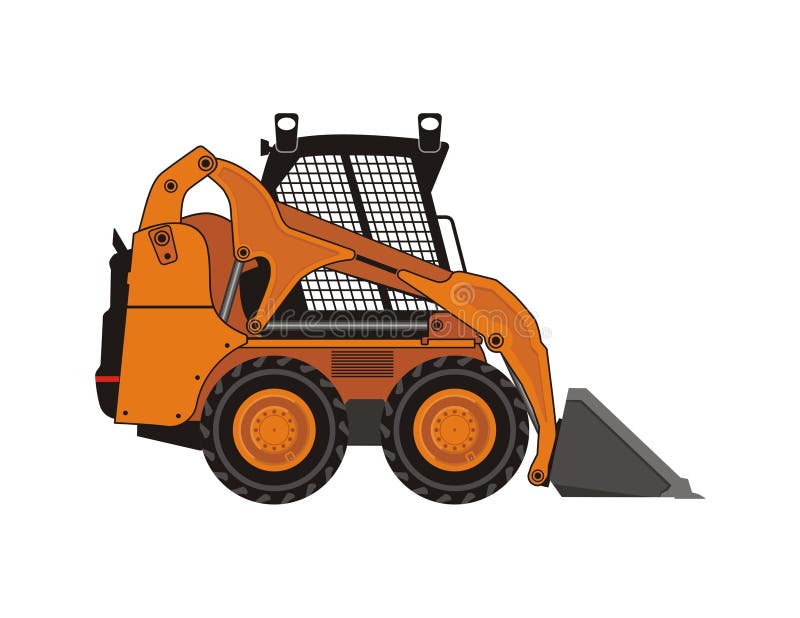 Compact excavator stock vector. Illustration of wheel - 10010555