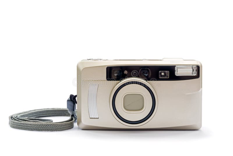 Compact Film Camera Isolated on White Background Stock Photo - Image of ...