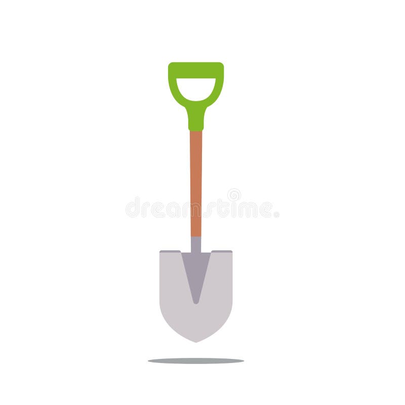 Compact Flat Style Pointed Digger Shovel Stock Vector - Illustration of ...