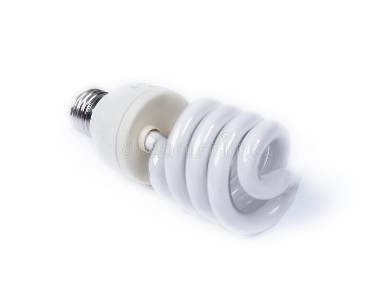Compact Fluorescent Light Bulb - Spiral Tube Stock Photo - Image of ...