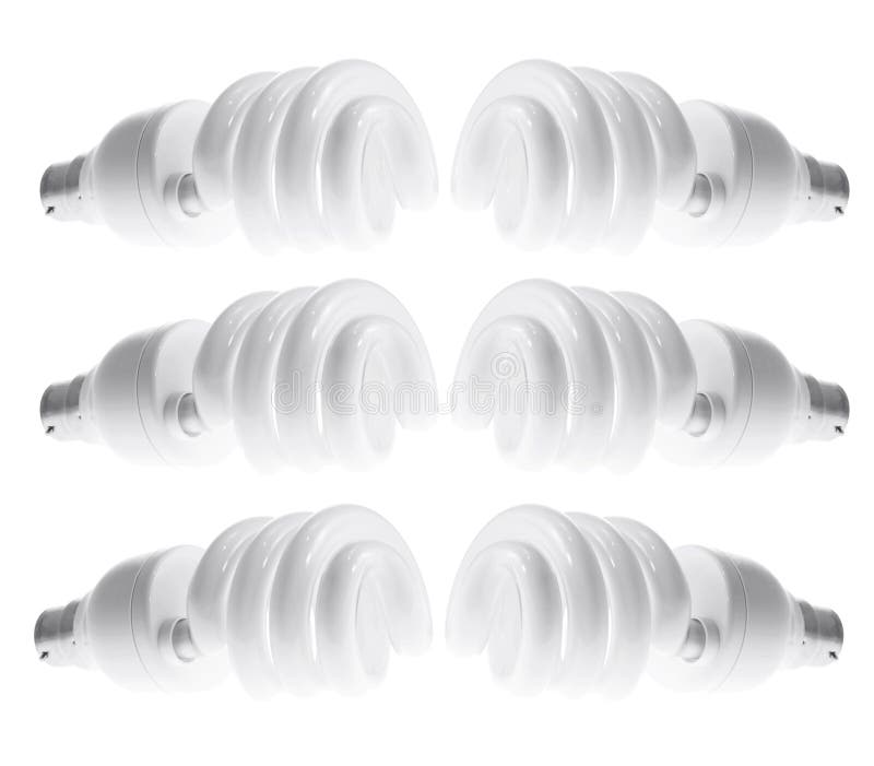 Compact Fluorescent Light Bulbs Stock Photo - Image of energy, cutout ...