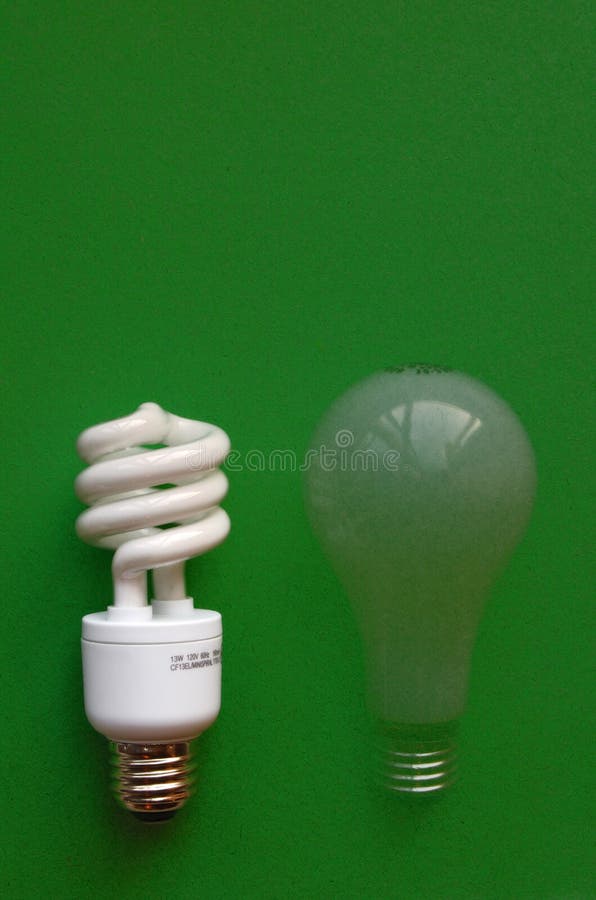 Compact Fluorescent Light, Fading Incandescent Stock Image - Image of ...