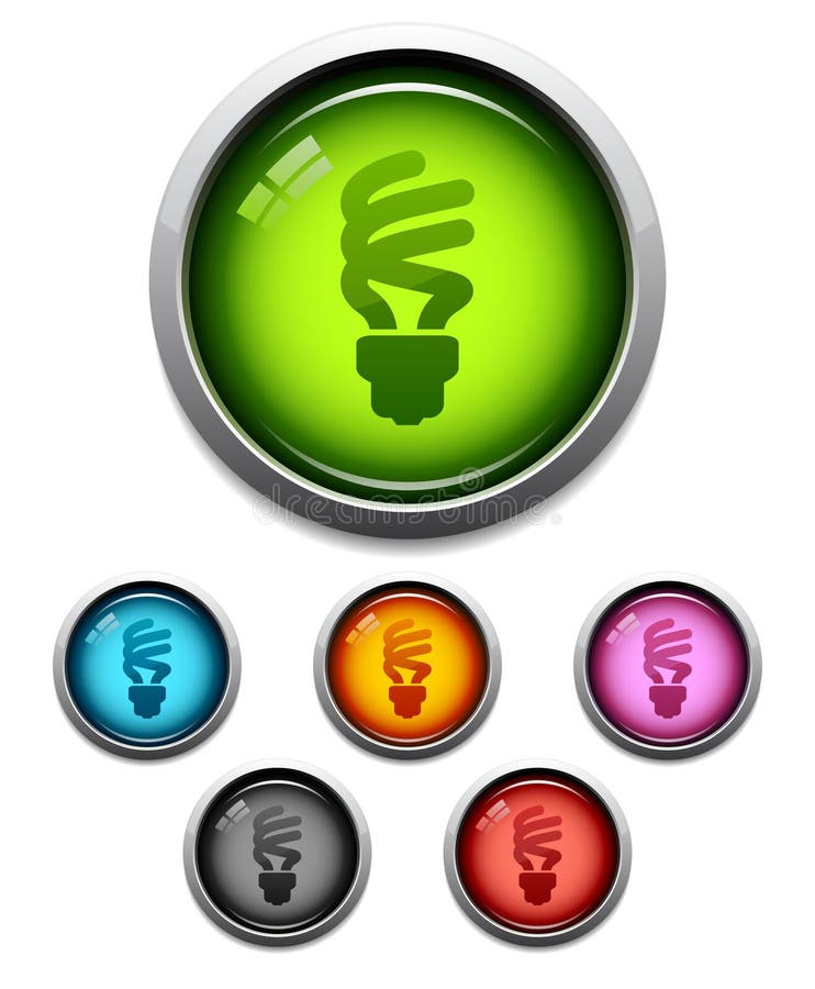 Compact Fluorescent Lightbulb Icon Stock Vector - Illustration of black ...