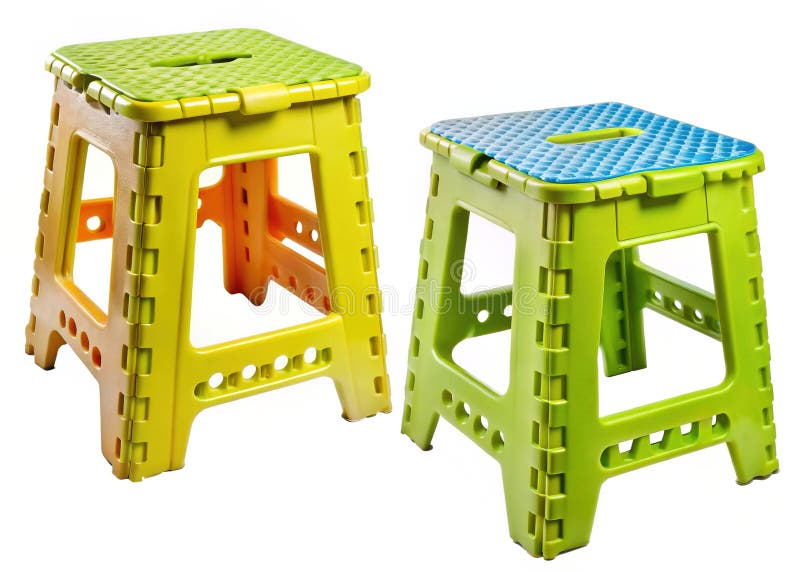 Compact Folding Plastic Step Stool Lightweight Portable SpaceSaving for ...