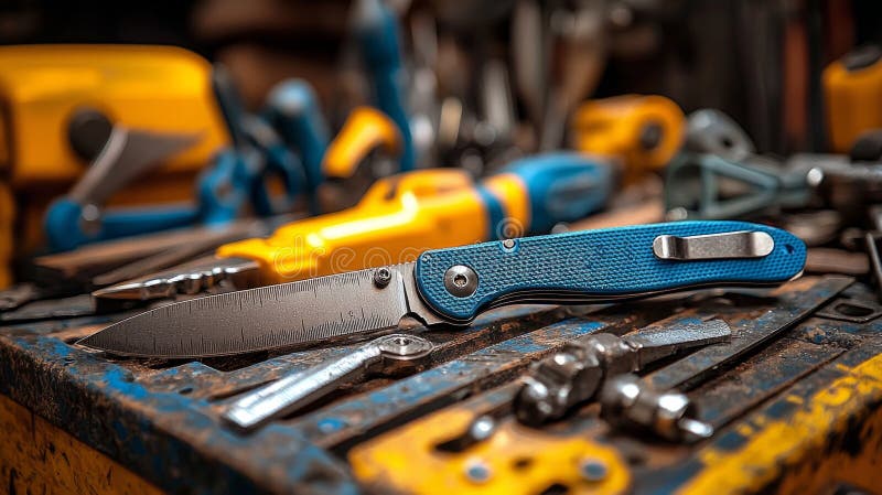 Compact Folding Utility Knife Stainless Steel Blade Partially Opened ...