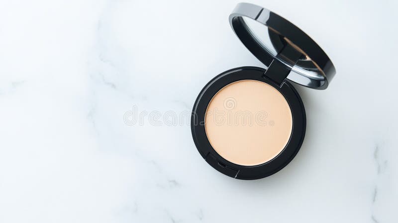 Compact Foundation with Mirror, Elegantly Placed on Marble Surface ...