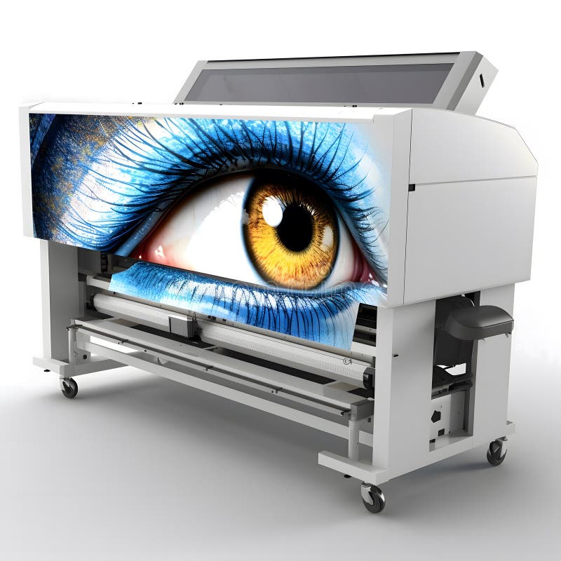 Compact Future Laser Printer Isolated on White Background Stock ...