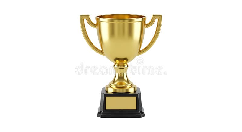 Small Gold Trophy with Black Base Isolated on White Background Stock ...