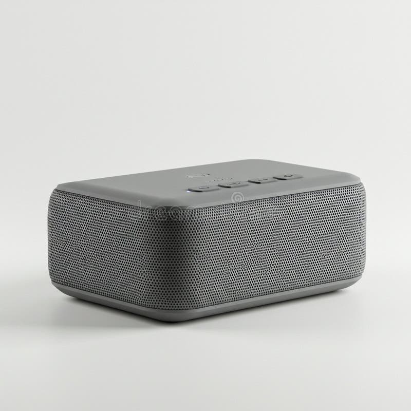 A Compact, Gray Bluetooth Speaker with a Rectangular Shape and Rounded ...