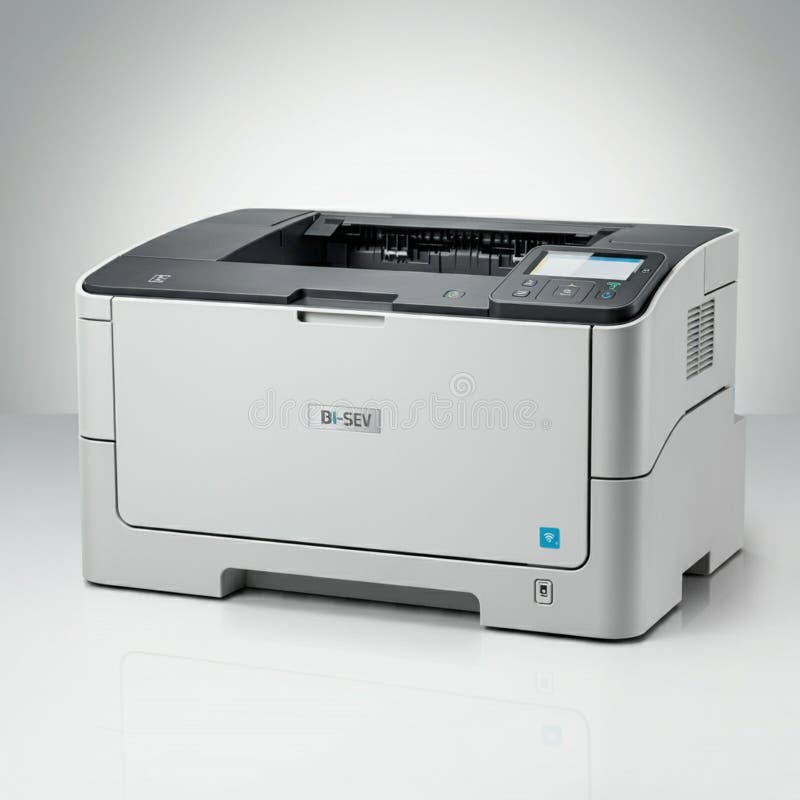 Compact Gray Printer with "BI-SEV" Branding, Featuring a Sleek ...
