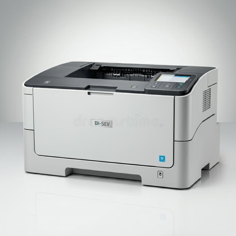 Compact Gray Printer with "BI-SEV" Branding, Featuring a Sleek ...