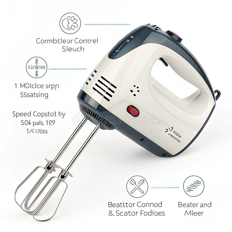 Compact Handheld Electric Mixer Stock Illustration - Illustration of ...