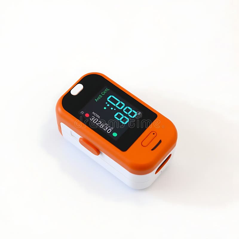 A Compact Handheld Pulse Oximeter with a Large Digital Display, Placed ...