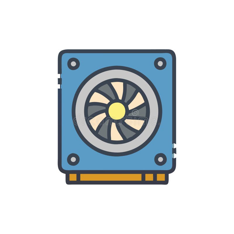 Compact Hard Drive Cooling Fan Icon for Systems Stock Photo ...