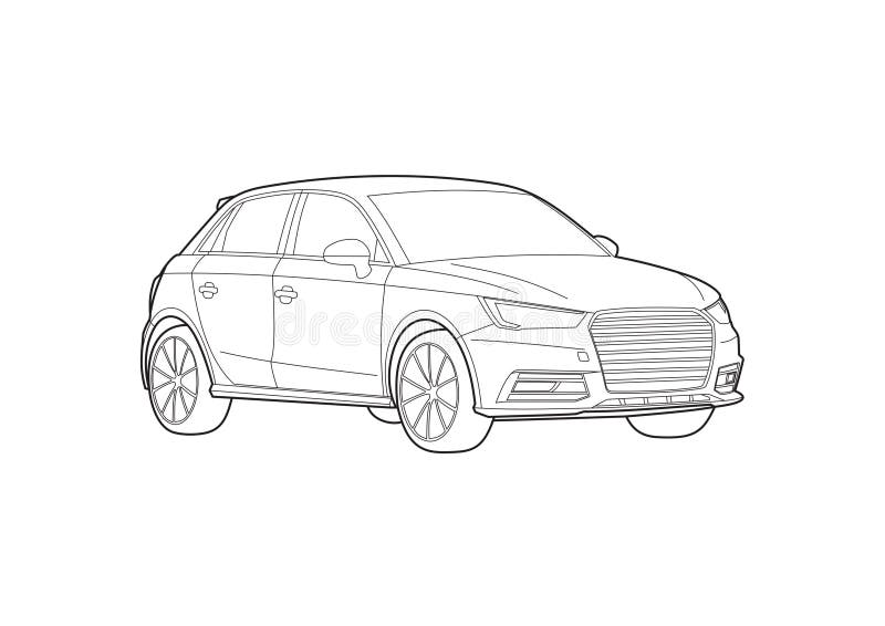 Audi A1 compact car stock illustration. Illustration of compact - 19618617