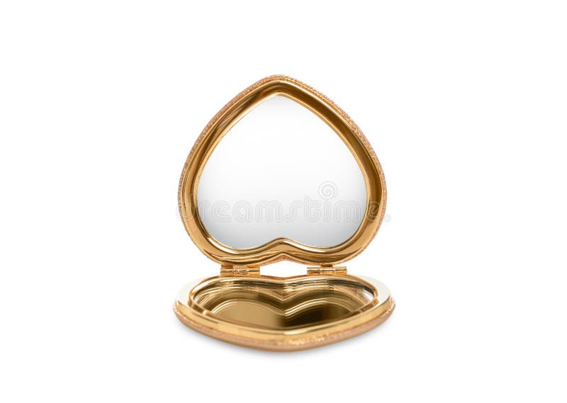 Compact Heart Shaped Mirror Isolated Stock Image - Image of heart ...