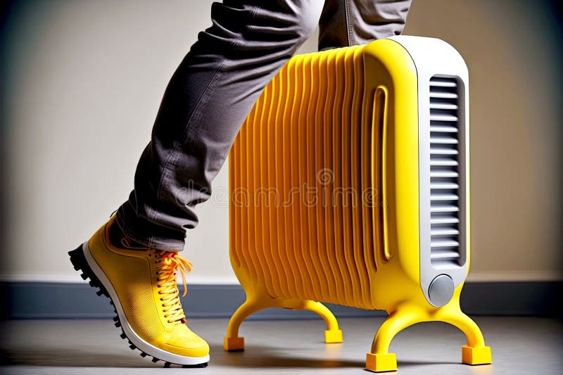 Compact Heating Radiator of Unusual Design on Legs Stock Illustration ...