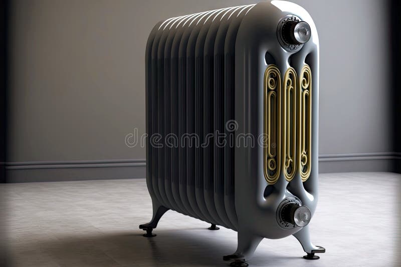 Compact Heating Radiator of Unusual Design on Legs Stock Illustration ...