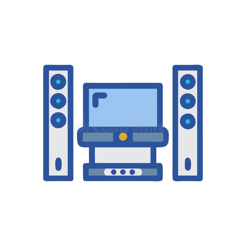 Compact Home Theater System Icon for Small Spaces Stock Illustration ...